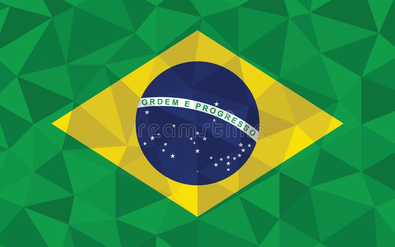 Low Poly Brazil Flag Vector Illustration. Triangular Brazilian Flag ...