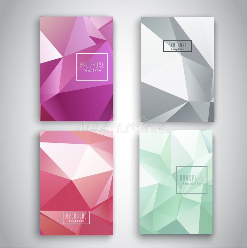 Low poly brochure designs stock illustration. Illustration of poly ...