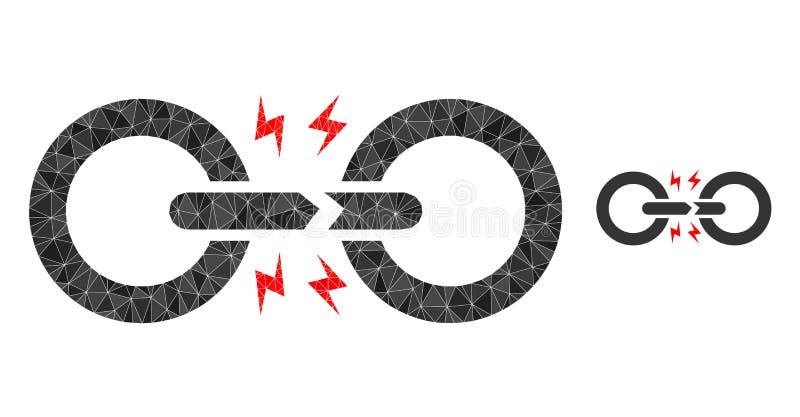 Vector Lowpoly Broken Chain Link Icon Stock Vector - Illustration of ...