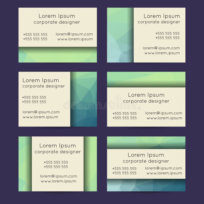 Low Poly Business Cards Templates Stock Illustration - Illustration of ...