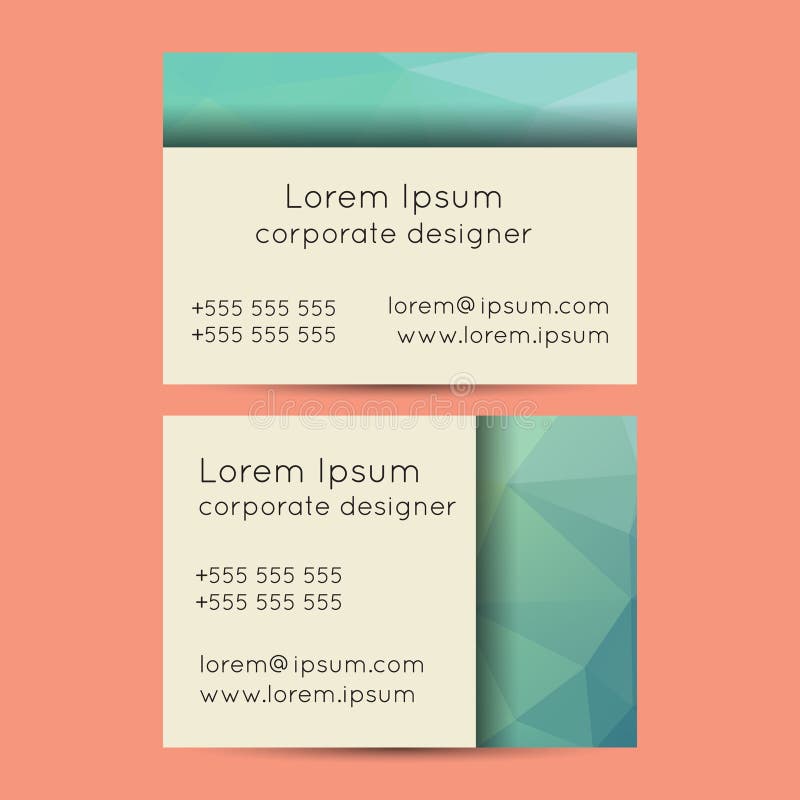 Low Poly Business Cards Templates Stock Illustration - Illustration of ...
