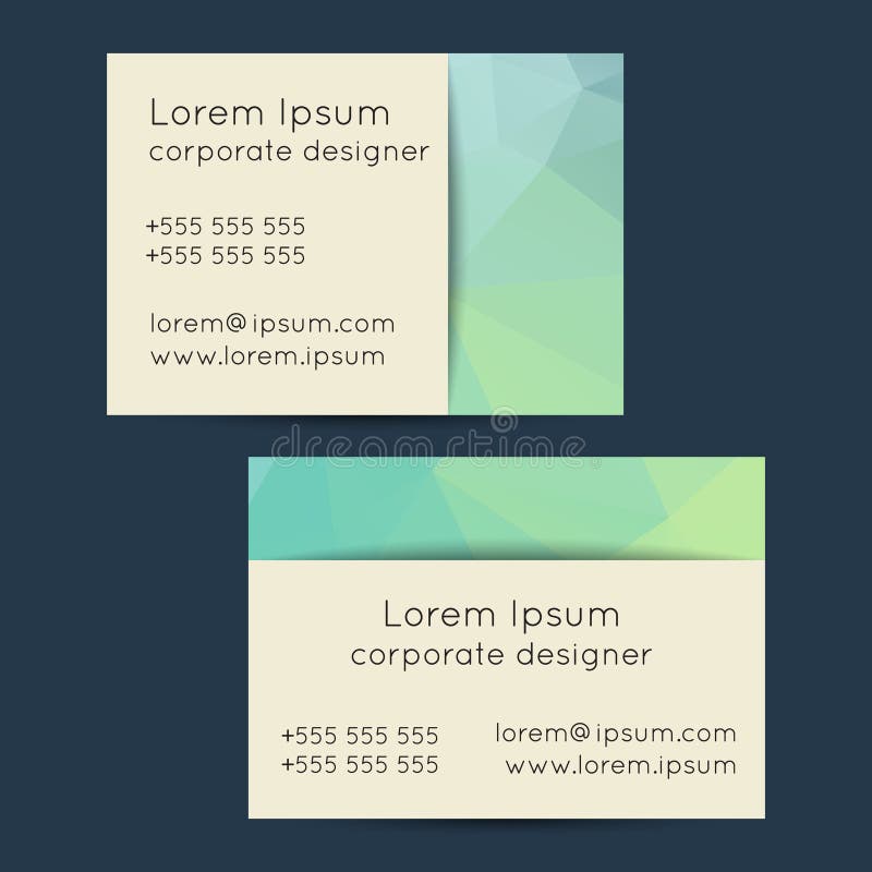 Low Poly Business Cards Templates Stock Illustration - Illustration of ...