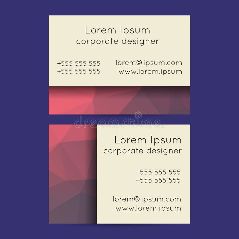 Low Poly Business Cards Templates Stock Illustration - Illustration of ...