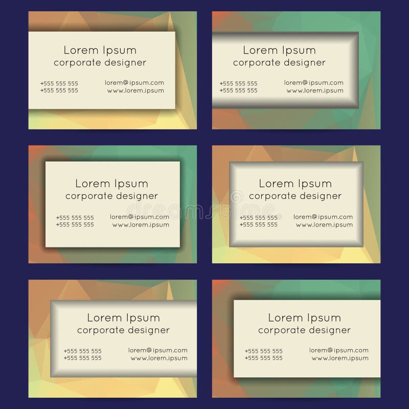 Low Poly Business Cards Templates Stock Illustration - Illustration of ...