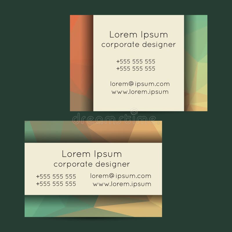 Low Poly Business Cards Templates Stock Illustration - Illustration of ...