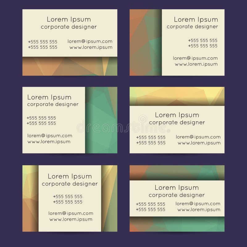 Low Poly Business Cards Templates Stock Vector - Illustration of brand ...