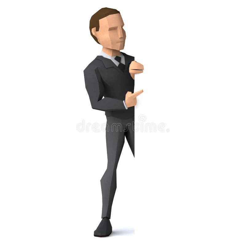 Low Poly Businessman - 3D Illustration Stock Illustration ...