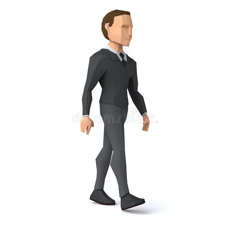 Low Poly Businessman - 3D Illustration Stock Illustration ...
