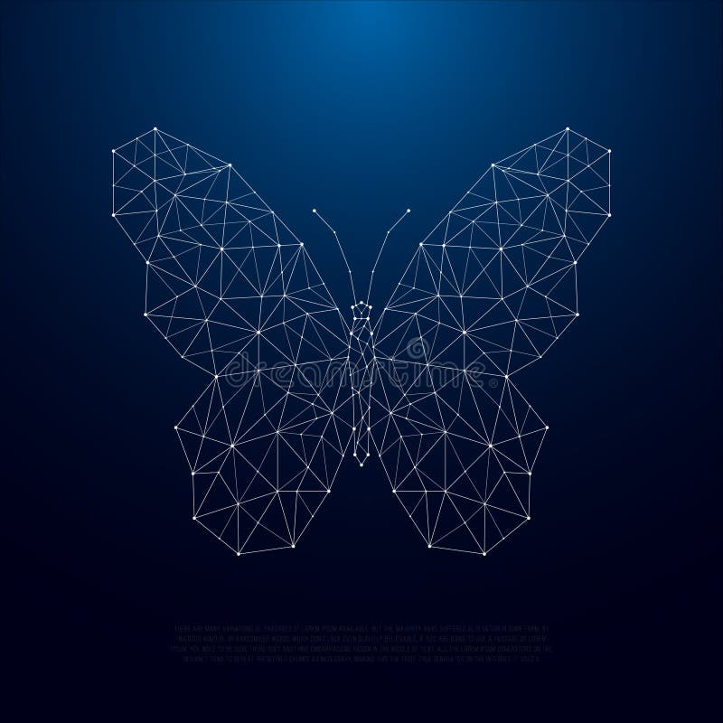 Polygonal Insect. Abstract Geometric Butterfly Illustration Stock ...
