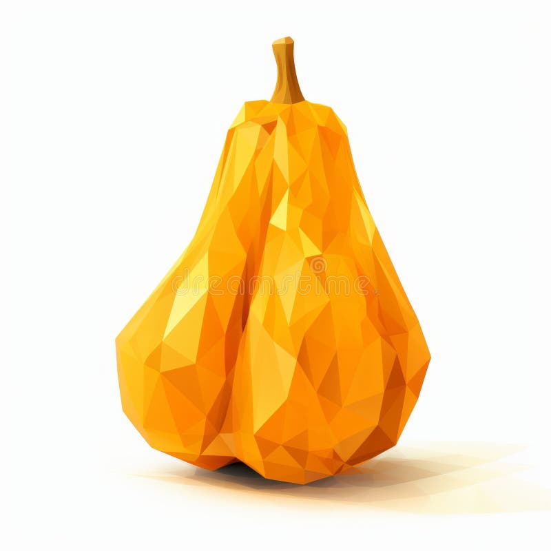 Low Poly Butternut Squash Sculptural Object in Yellow Stock ...