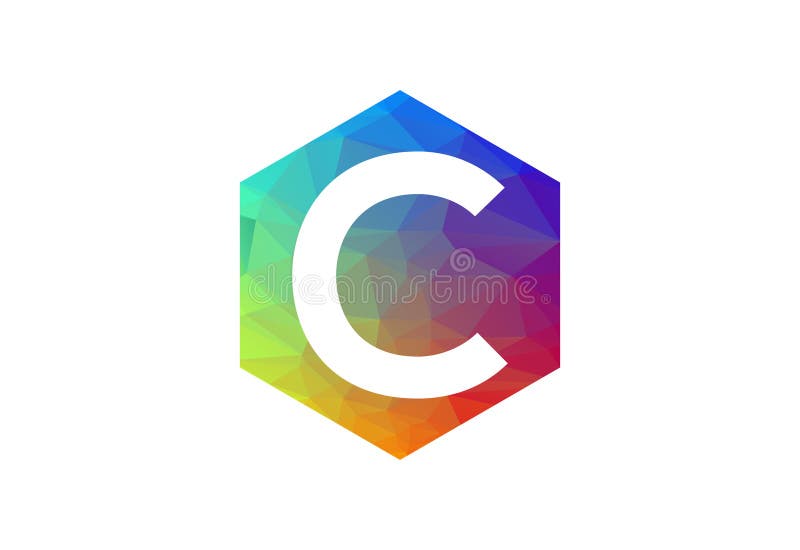 Low Poly and C Letter Logo Design, Vector Illustration Stock ...