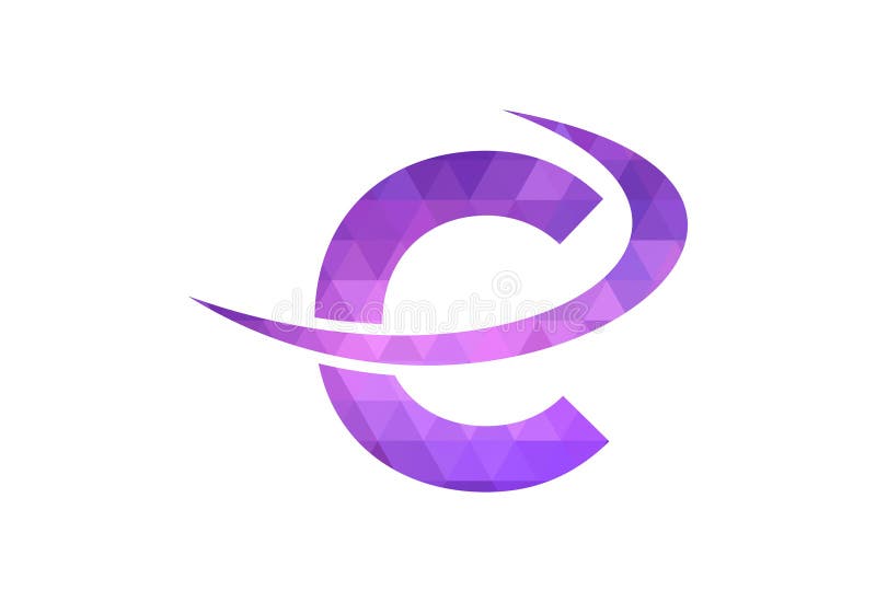 Low Poly and C Letter Logo with Sign Symbol, Vector Illustration Stock ...