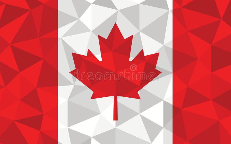 Low Poly Canada Flag Vector Illustration. Triangular Canadian Flag ...