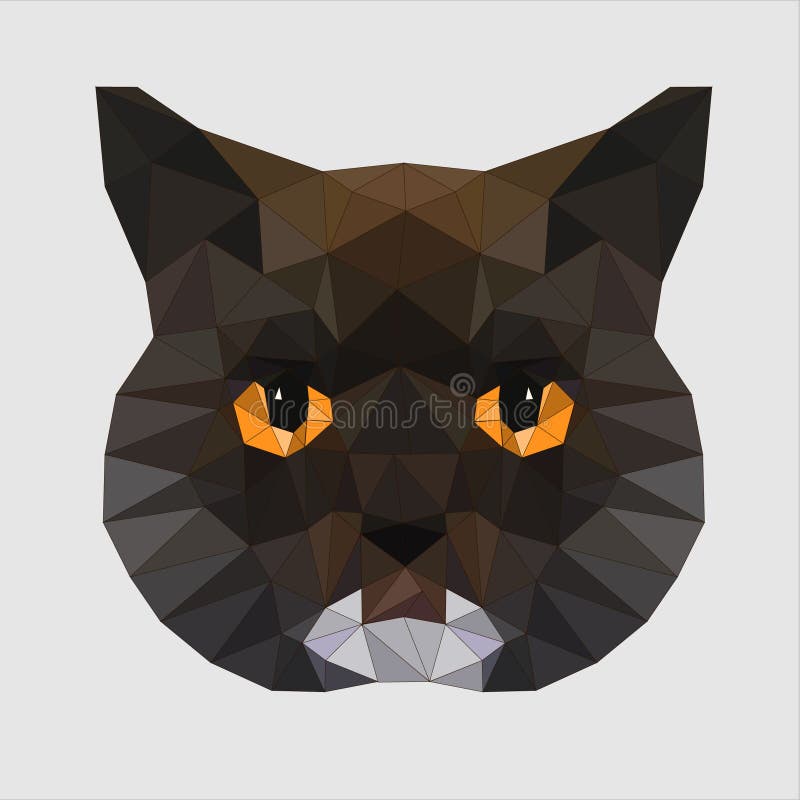 Low Poly Cat Illustration stock illustration. Illustration of head ...