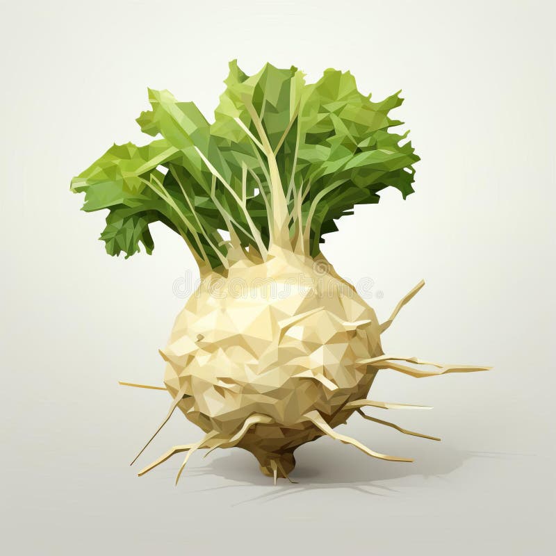 Low Poly Celery Root Isolated on White Background Stock Illustration ...