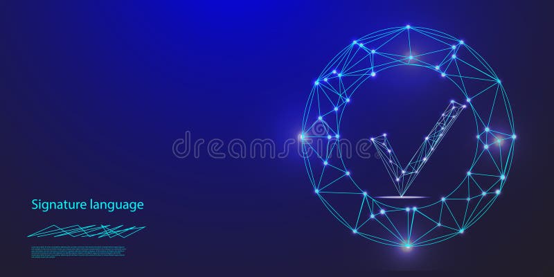 Low Poly Check Mark, Digital Approval Icon, Futuristic Verification Symbol, Neon Validation ...