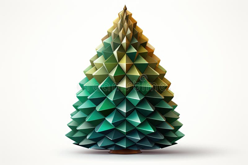Low Poly Christmas Tree Illustration Very Simple Isolated on White ...