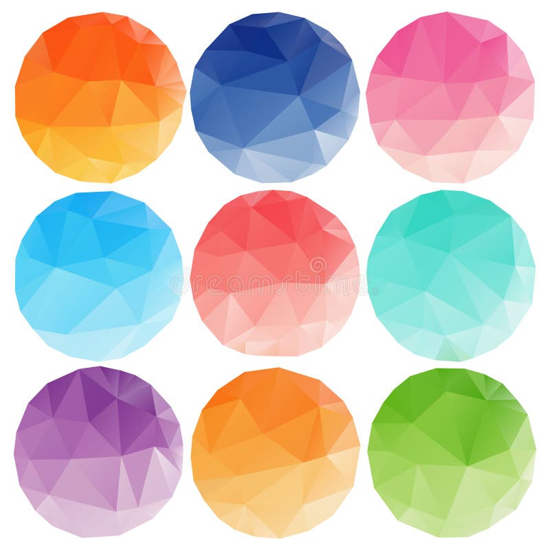 Low poly circles stock vector. Illustration of circles - 55031096