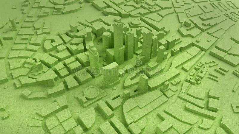 Low Poly City in Grass Texture Stock Illustration - Illustration of ...