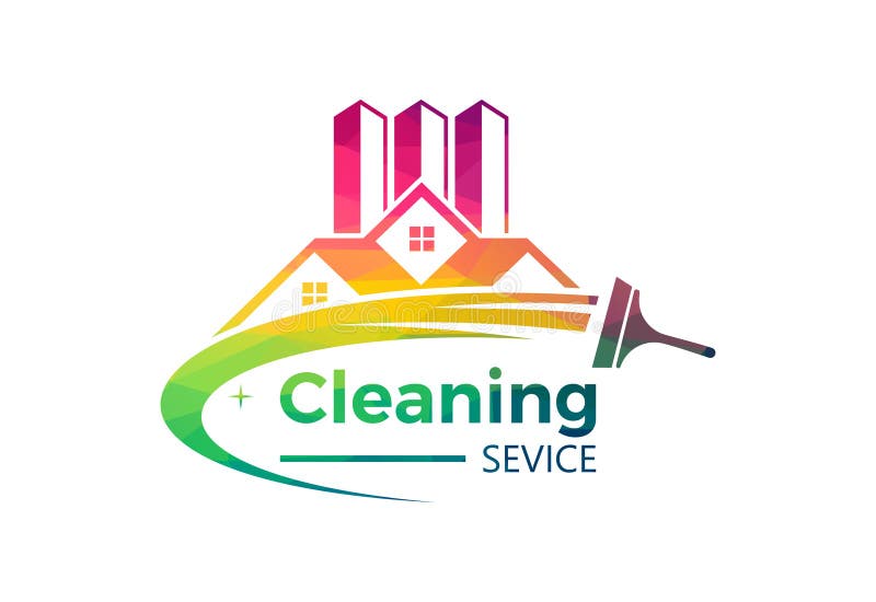 Low Poly and Cleaning Service Logo Design Vector Design Concept Stock ...