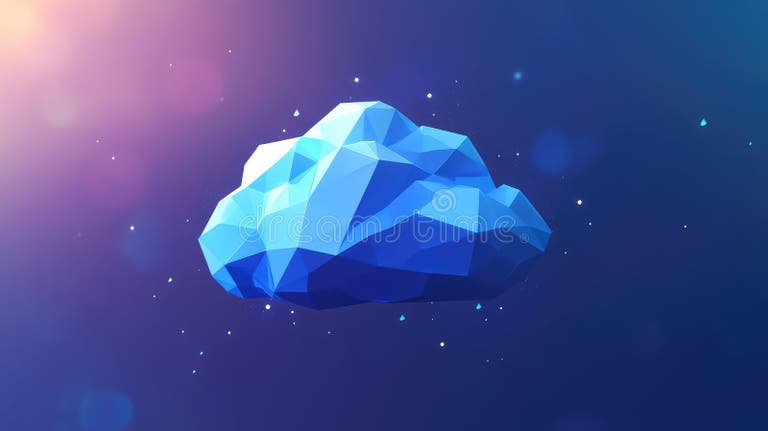 Low Poly Cloud Floating in Digital Space Stock Image - Image of cloud, particles: 407132793