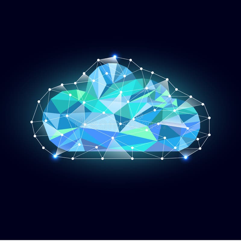 Low poly cloud stock vector. Illustration of modern, triangular - 81980296