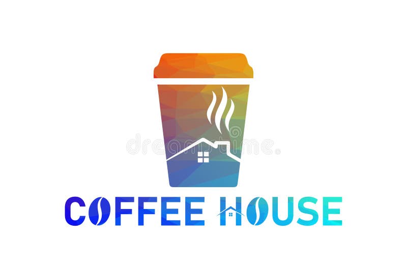 Low Poly and Coffee Shop Logo Design Vector Illustration Stock Vector ...