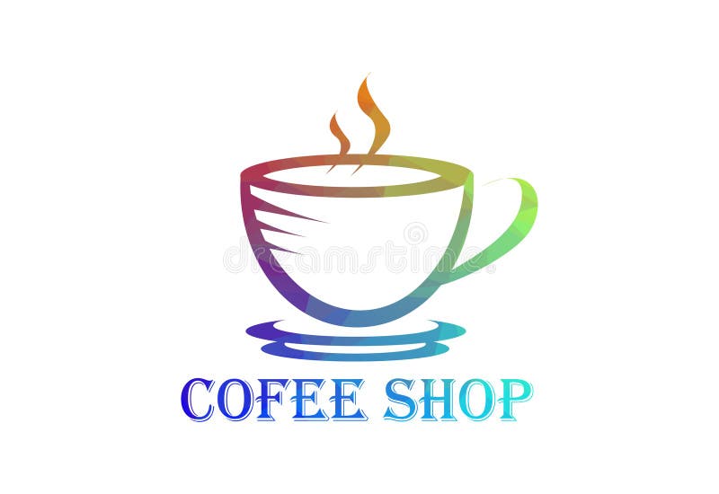 Low Poly and Coffee Shop Logo Design Vector Illustration Stock Vector ...