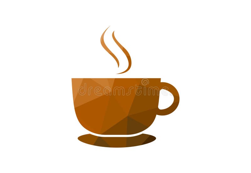 Low Poly and Coffee Shop Logo Design Vector Illustration Stock Vector ...