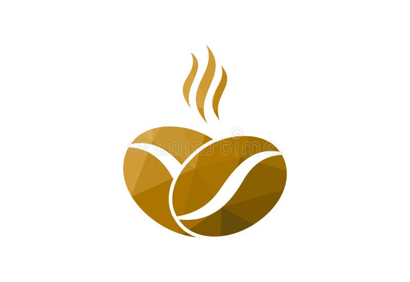 Low Poly and Coffee Shop Logo Design Vector Illustration Stock ...