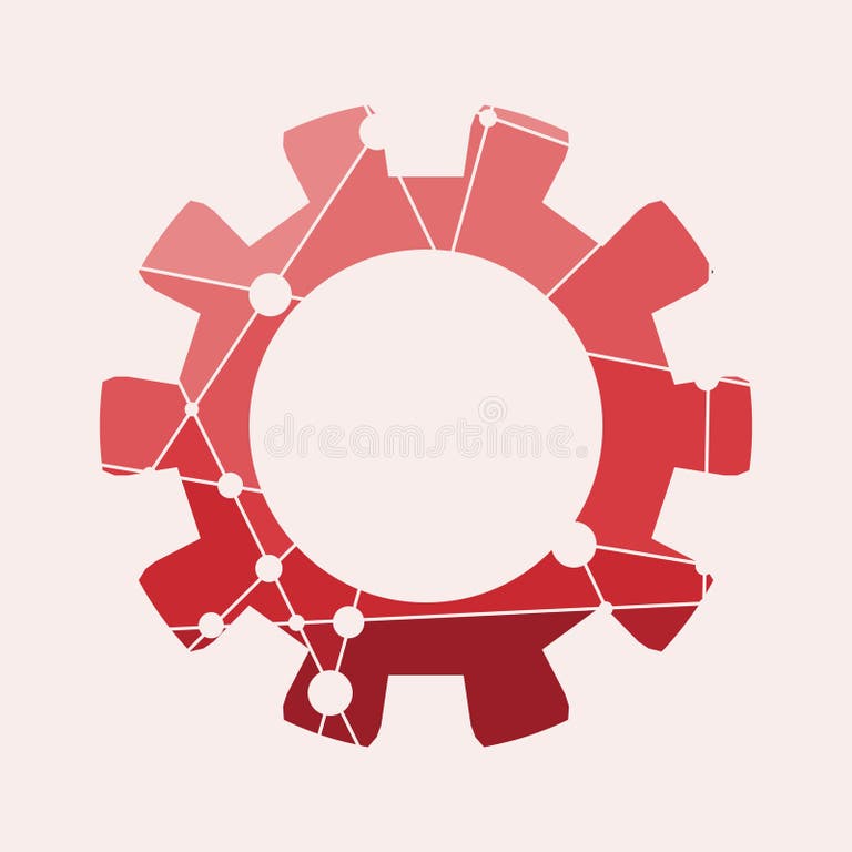 Low poly cog wheel concept stock vector. Illustration of pattern - 92625531