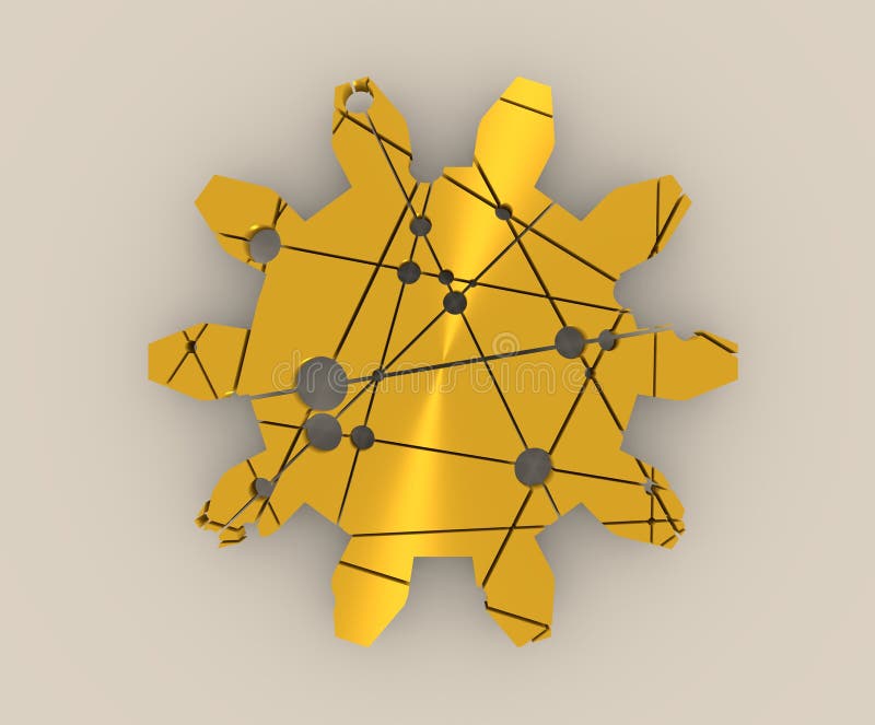 Low poly cog wheel concept stock photo. Image of factory - 93719932