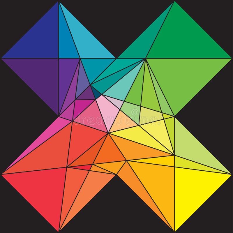 Low-poly Colorful Geometric Cross. Stock Illustration - Illustration of ...