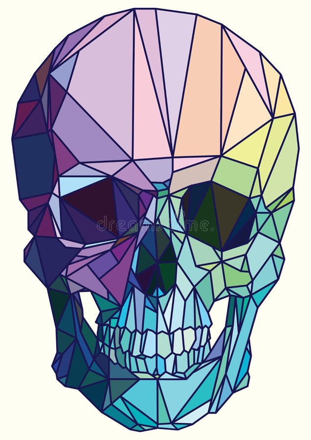 Low-poly Colorful Geometric Skull Art Stock Vector - Illustration of ... Low-poly Colorful Geometric Skull Art Stock Vector - Illustration of ...