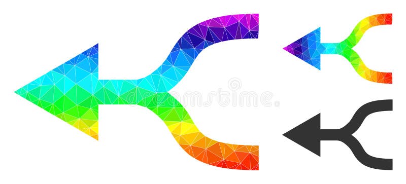 Vector Triangle Filled Combine Arrow Left Icon with Rainbow Gradient ...