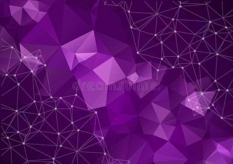 Low Poly Connecting and Dots Background. Vector Tech Design Stock ...