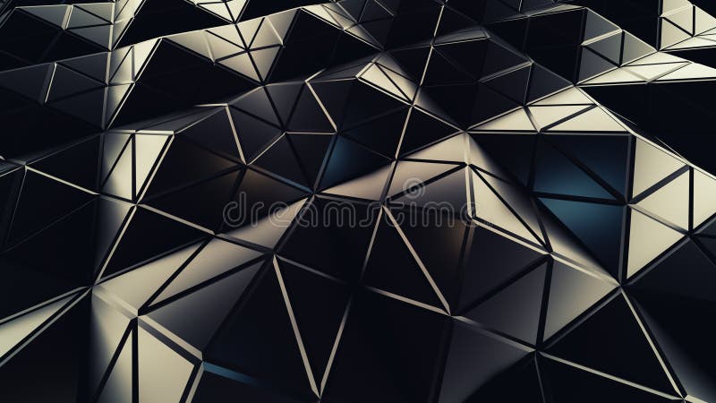 Low Poly Construction with Sharp Edges 3D Render Illustration Stock ...
