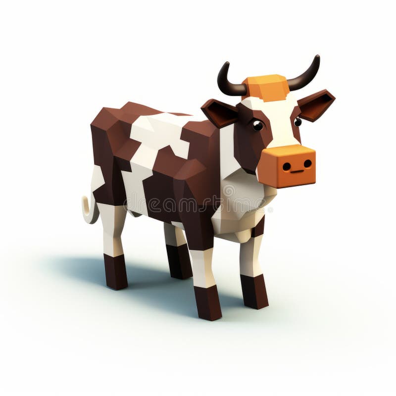 Low Poly Cow: Bold Color Blocks and Multilayered Surfaces Stock ...