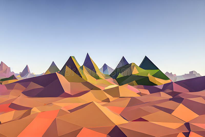 Low Poly Creating Elements Landscape from Scratch with As Few Geometric ...