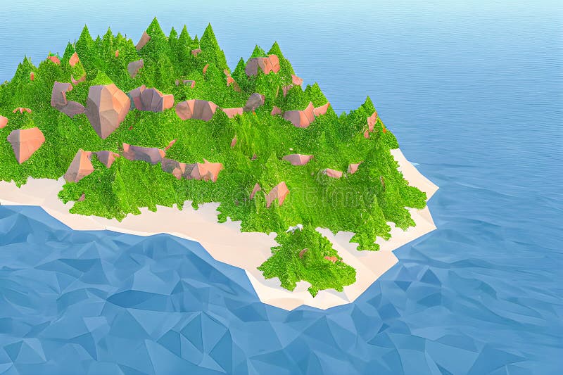 Low Poly Creating Elements Landscape from Scratch with As Few Geometric ...