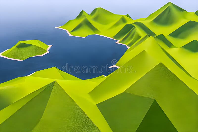 Low Poly Creating Elements Landscape from Scratch with As Few Geometric ...