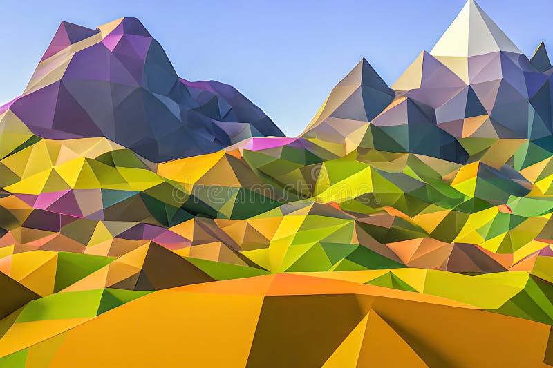 Low Poly Creating Elements Landscape from Scratch with As Few Geometric ...