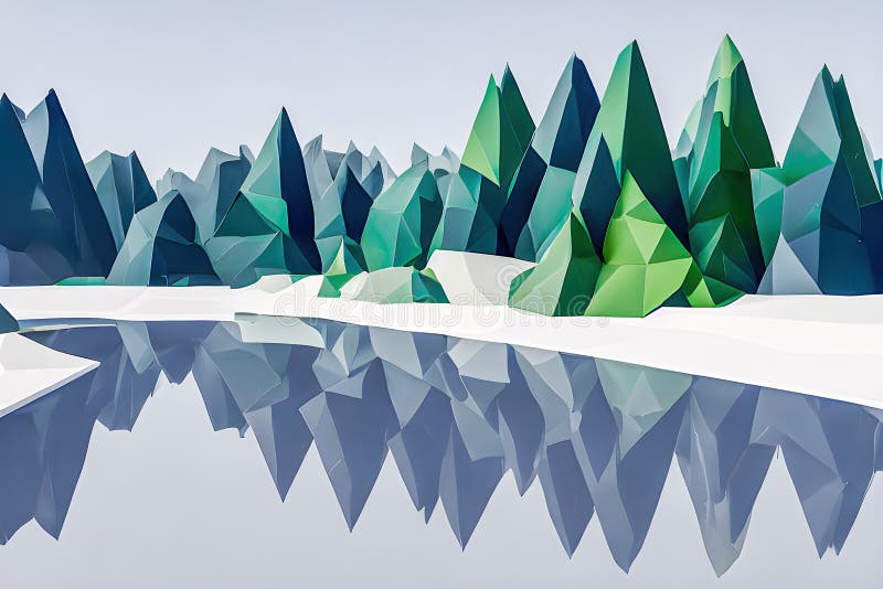 Low Poly Creating Elements Landscape from Scratch with As Few Geometric ...