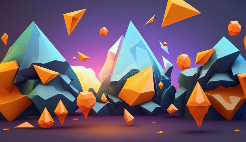 Low Poly Creative Background. Using Your Project Design. Stock ...