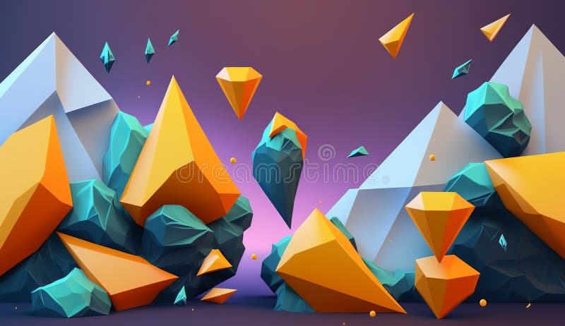 Low Poly Creative Background. Using Your Project Design. Stock ...
