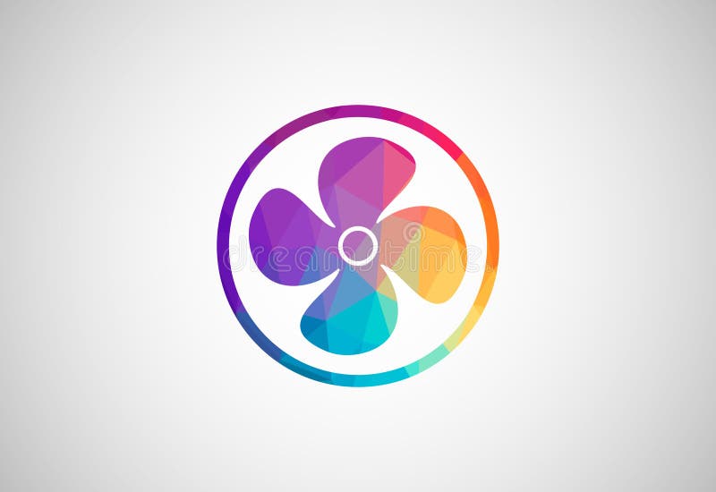 Low Poly and Creative Fan Logo Design, Vector Illustration Stock ...