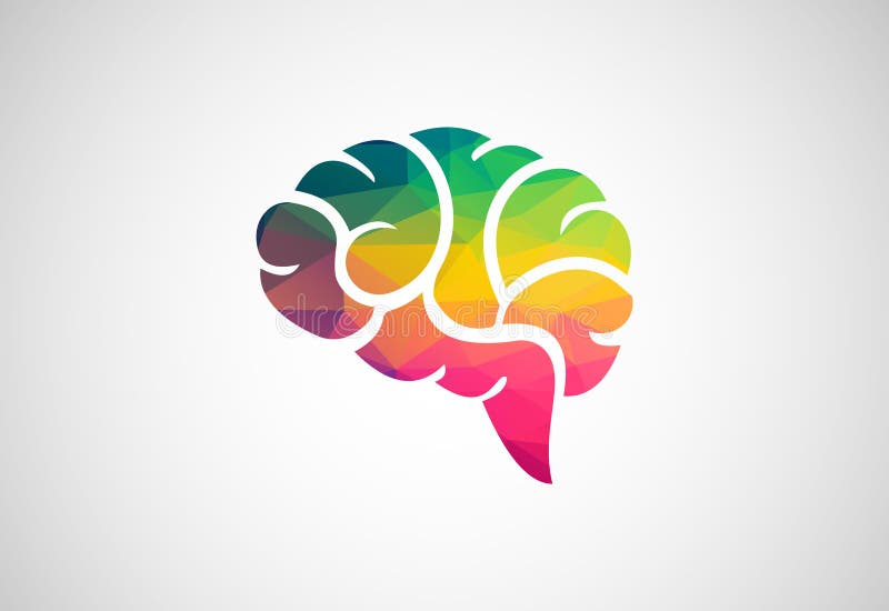 Low Poly Human Mind Brain Logo Design, Vector Illustration Stock ...