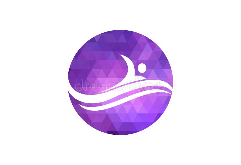 Low Poly and Swim Logo Design, Vector Illustration Stock Illustration ... Low Poly and Swim Logo Design, Vector Illustration Stock Illustration ...