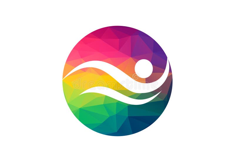 Low Poly and Swim Logo Design, Vector Illustration Stock Illustration ...