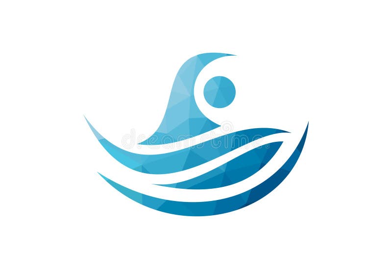 Low Poly and Swim Logo Design, Vector Illustration Stock Illustration ...